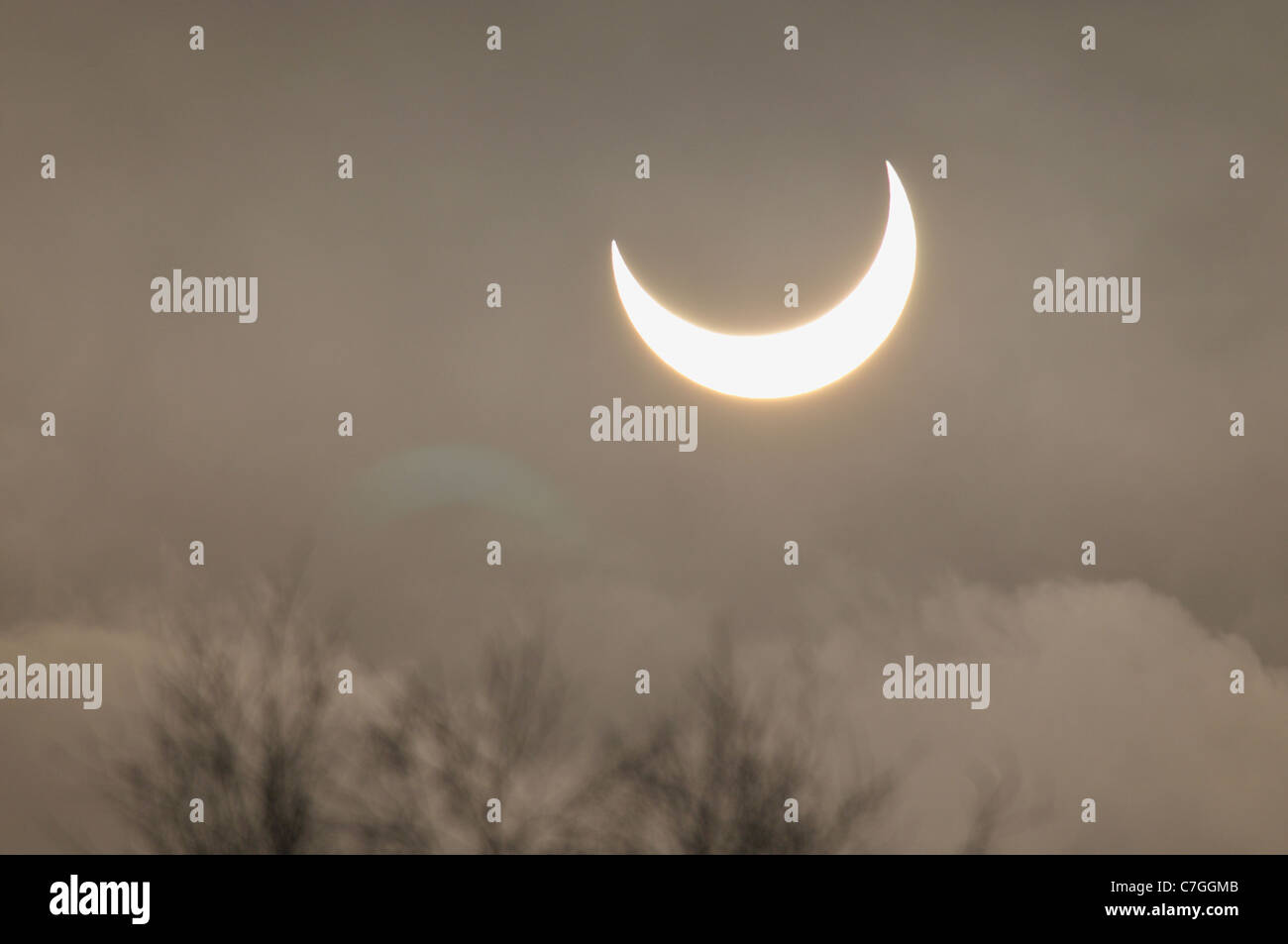 Solar eclipse as seen on 04 January 2011 Stock Photo - Alamy