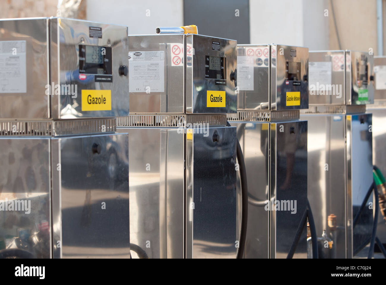 French service station petrol pumps hi-res stock photography and images ...
