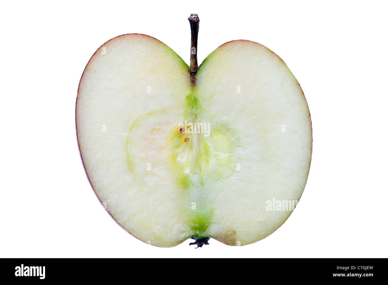 slice of apple on white background Stock Photo - Alamy