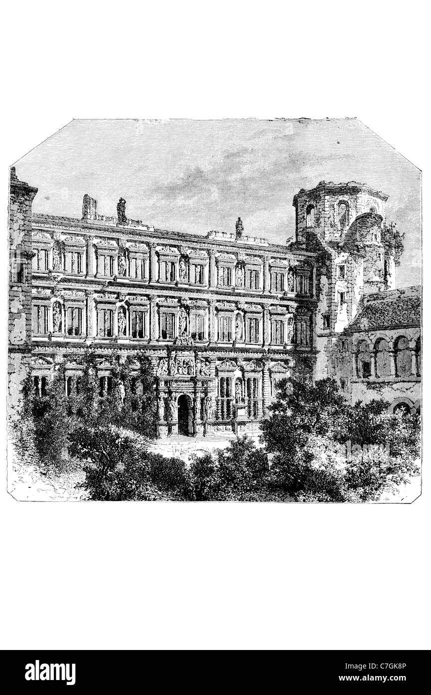 Heidelberg Castle famous ruin Germany landmark Renaissance rebuilt ...