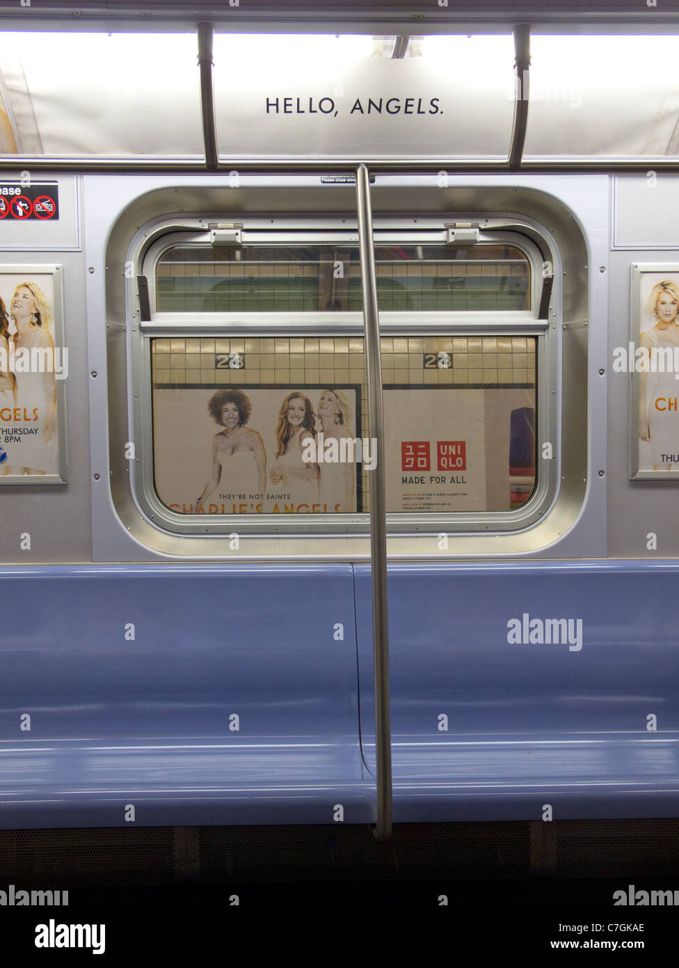 Hello Angels sign New York City subway Stock Photo - Alamy