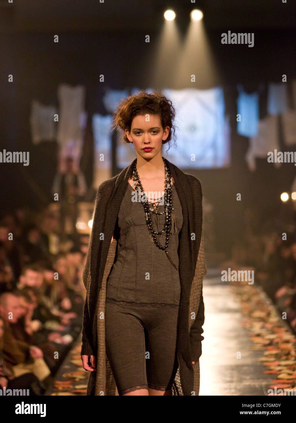 Female model on catwalk at fashion show, Reykjavik Iceland Stock Photo ...