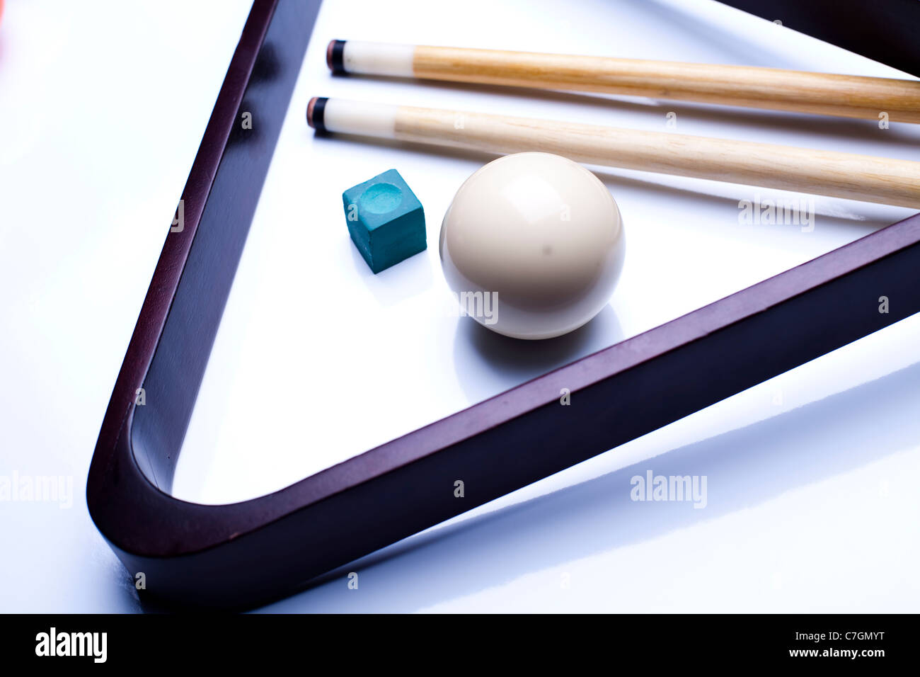 Billiard table and balls Stock Photo - Alamy
