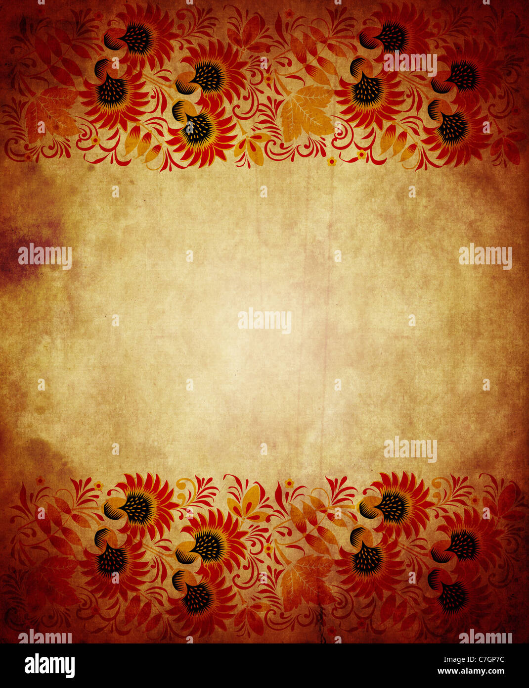 Vintage paper background with grunge and decorative details Stock Photo ...