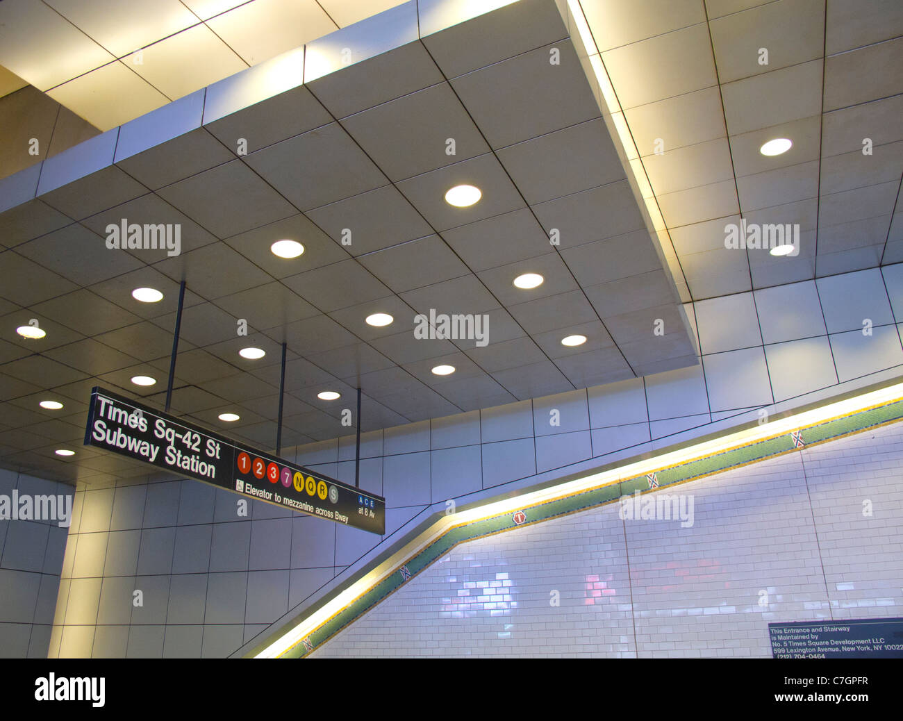 Times Square subway station sign Stock Photo - Alamy