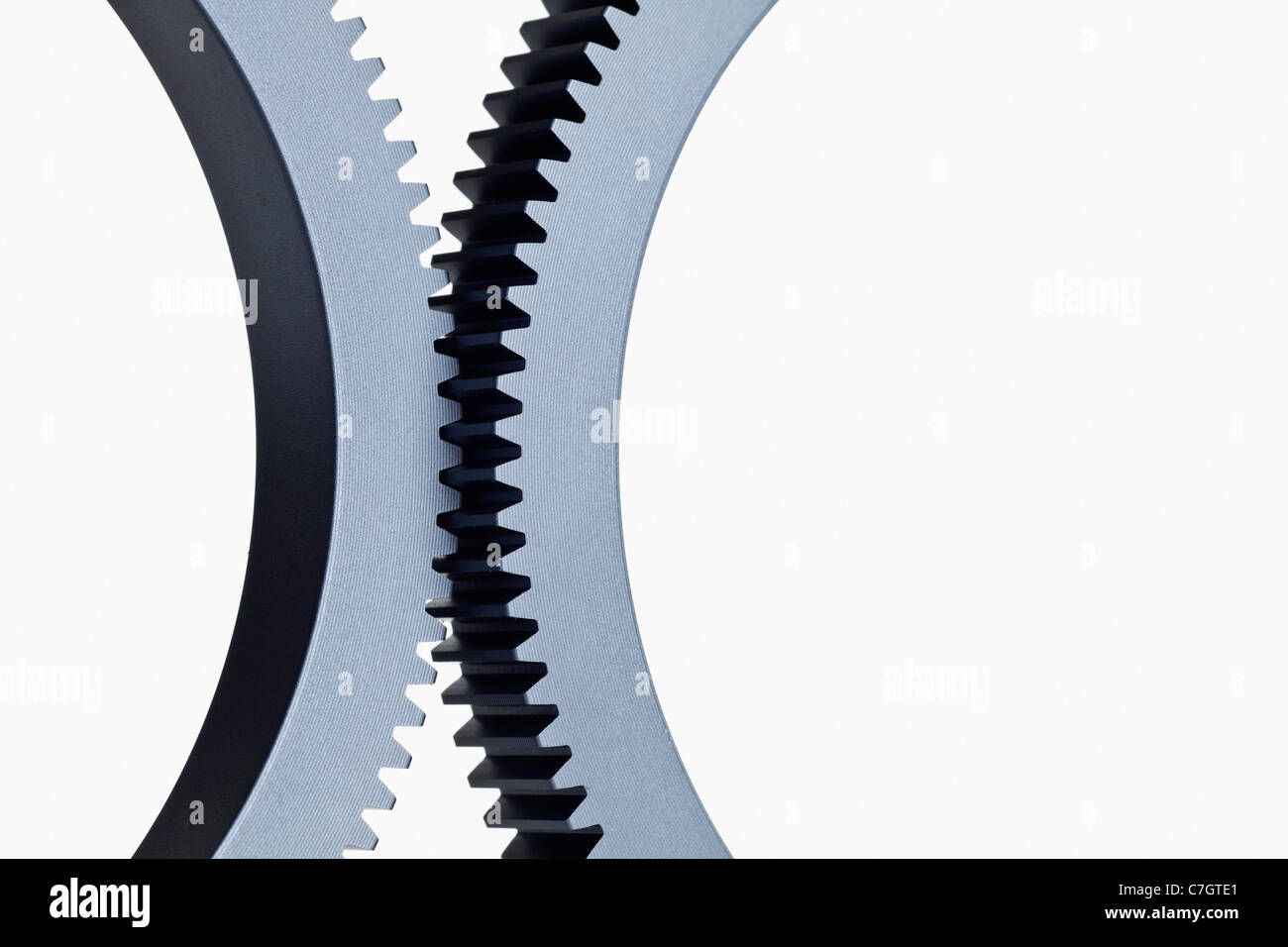 Detail of two cogs Stock Photo - Alamy