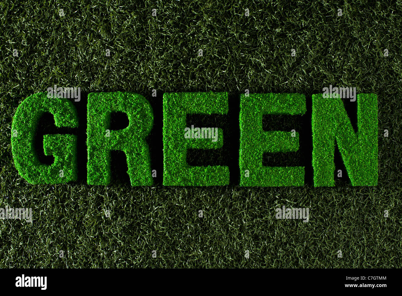 The word green on turf Stock Photo - Alamy
