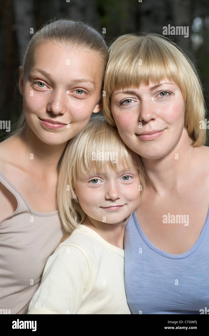 A mother and her two daughters, portrait Stock Photo - Alamy