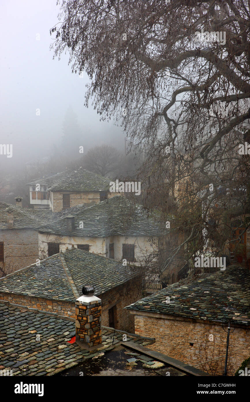 Typical Pelian architecture from Pinakates village, Pelion mountain ...