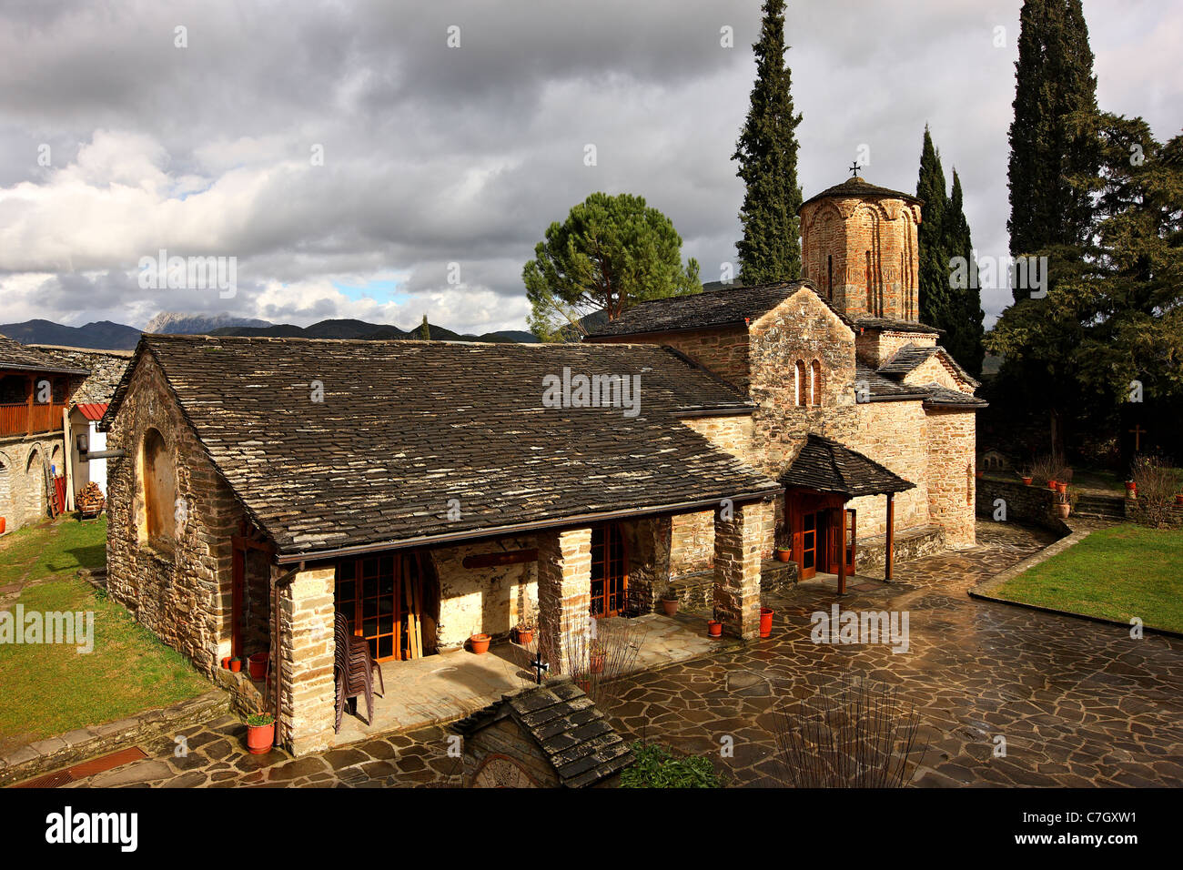 Molyvdoskepasti monastery, about 20 km from Konitsa town, Ioannina ...