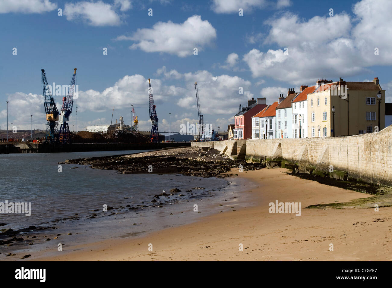 This shows the headland at Hartlepool and the Docks in the background ...