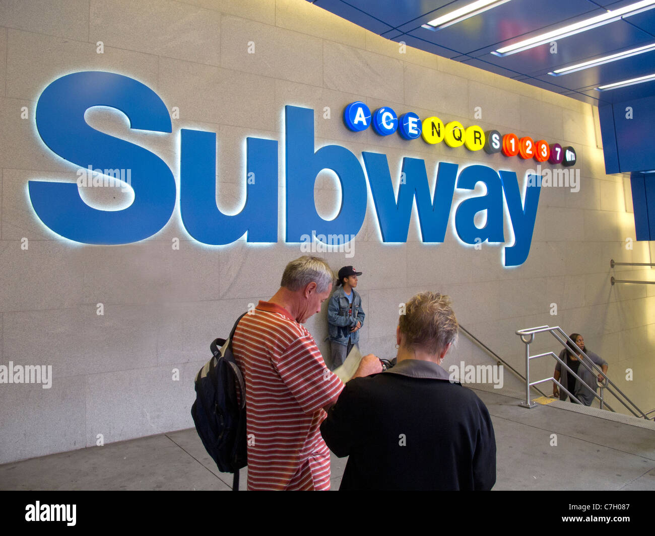 Times Square subway sign Stock Photo - Alamy