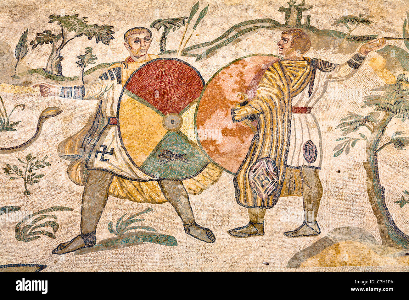 Hunting mosaic in archaeological museum hi-res stock photography and ...