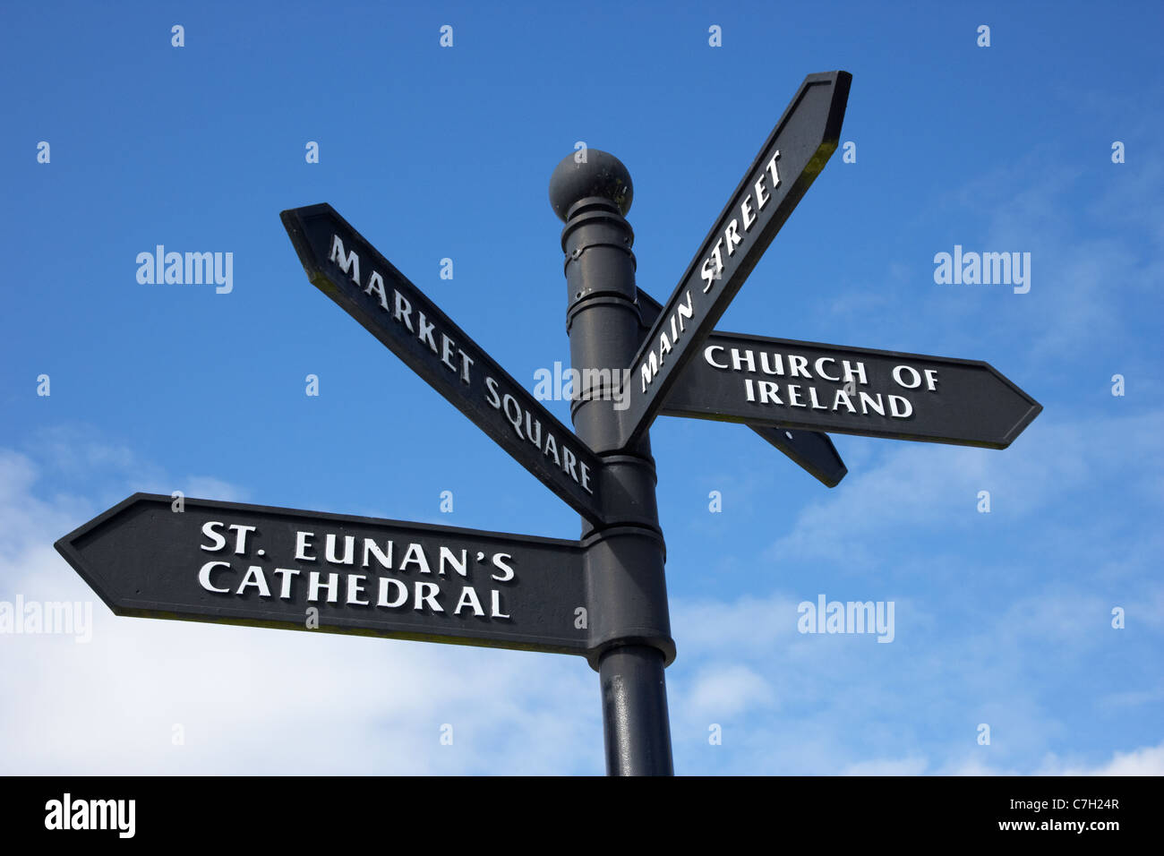 signpost to main areas of letterkenny in cathedral square letterkenny ...