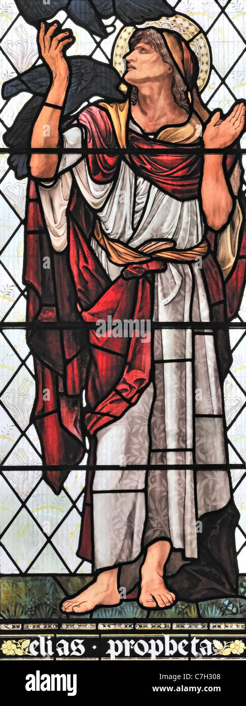Stained glass window depicting Elijah the Prophet, Brampton Church ...