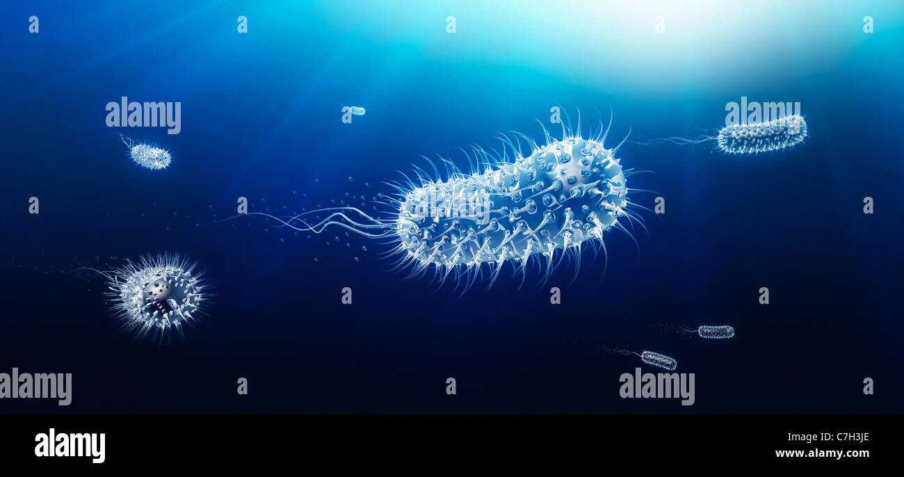 Microscopic view floating influenza virus hi-res stock photography and ...