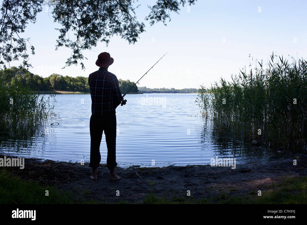 Idyllic fishing lake in hi-res stock photography and images - Alamy