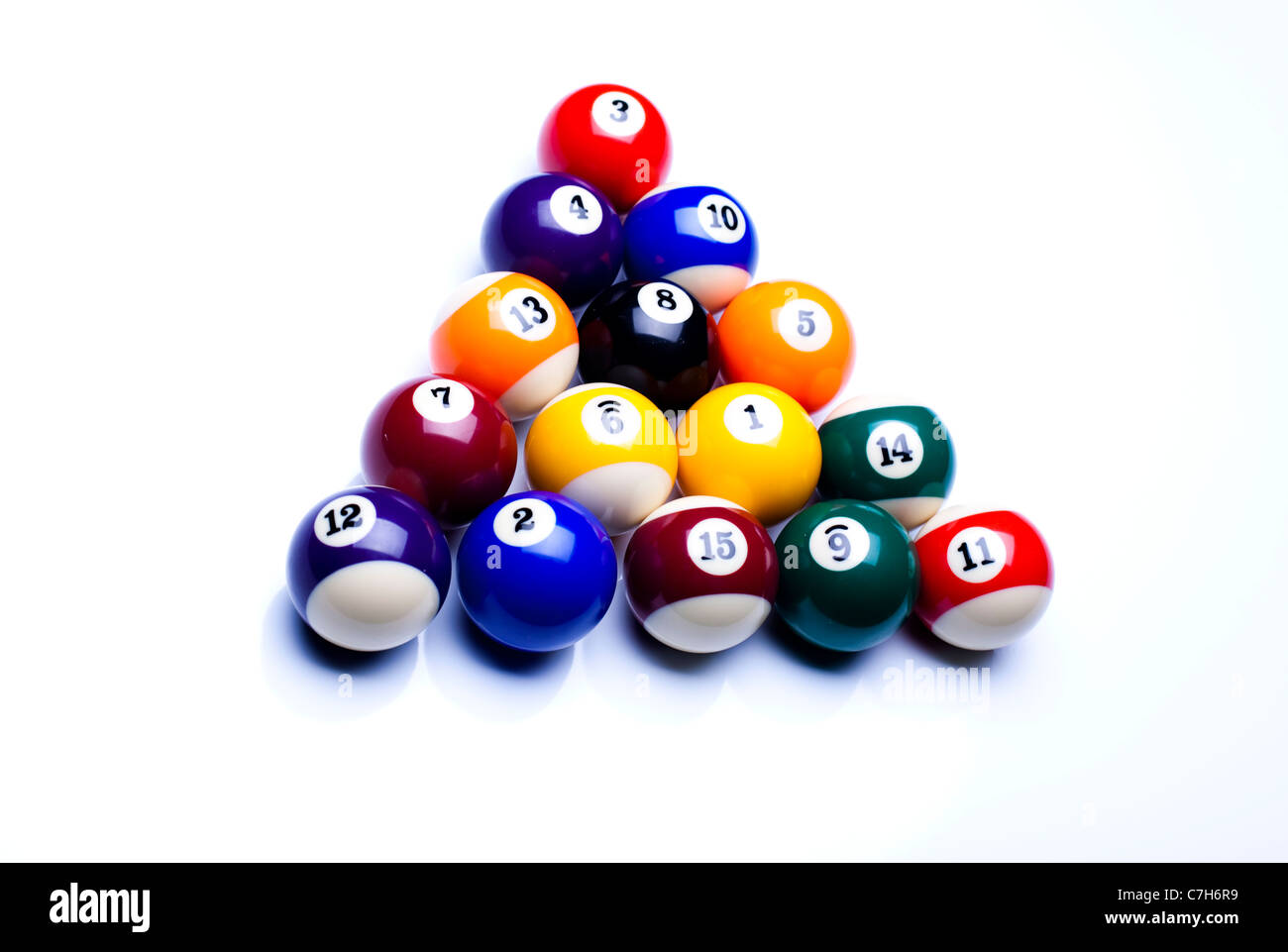 Billiard balls isolate on white Stock Photo - Alamy