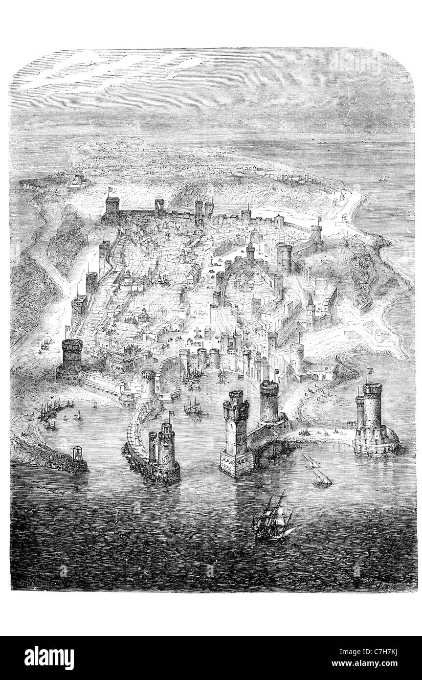 Rhodes 16th century Castle castles coast port harbour architecture ...