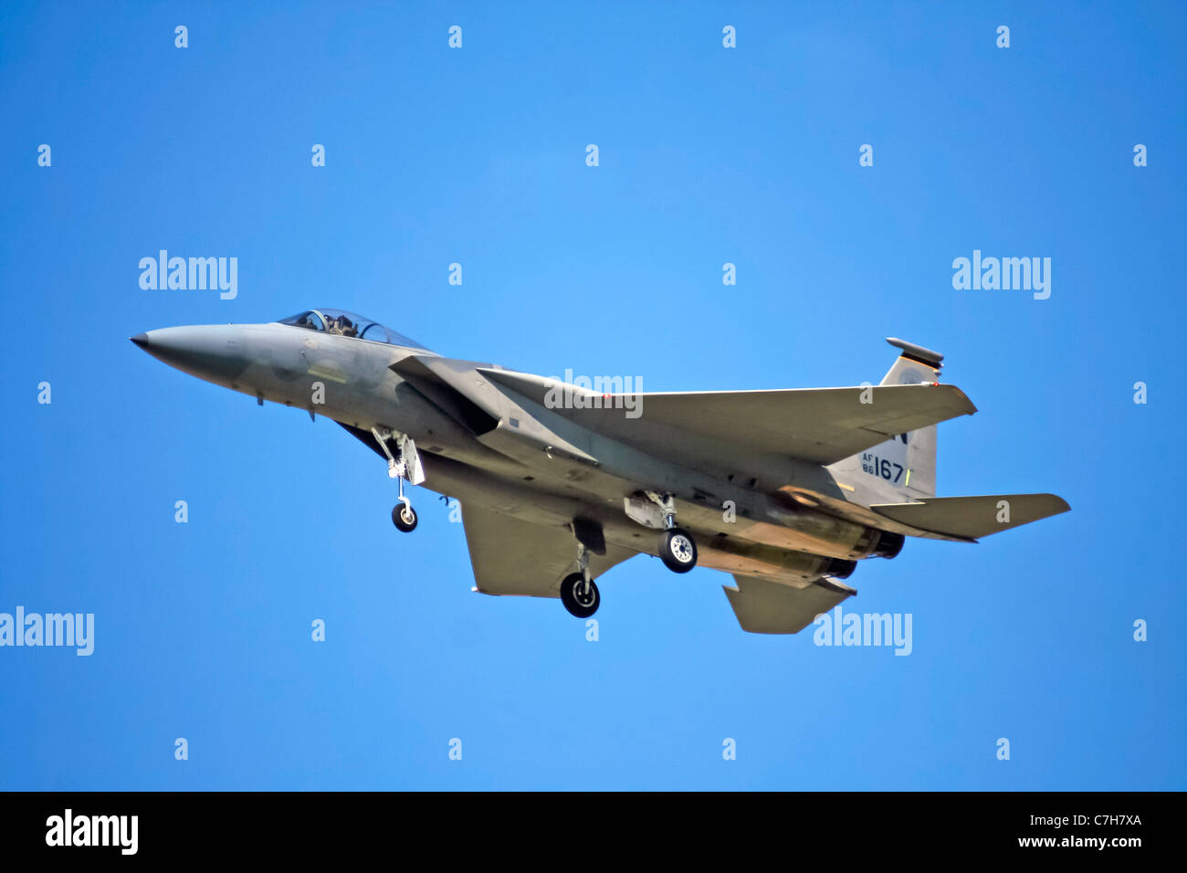 The USAF F-15 Eagle, a multirole fighter aircraft, was on display at ...