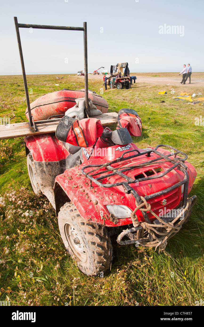 Cockling equipment used by cocklers exploiting the shell fish on the ...