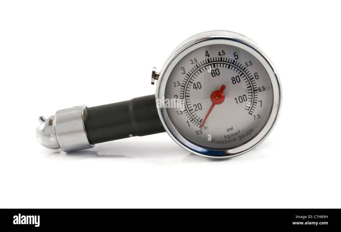 pressure meter isolated on white Stock Photo - Alamy