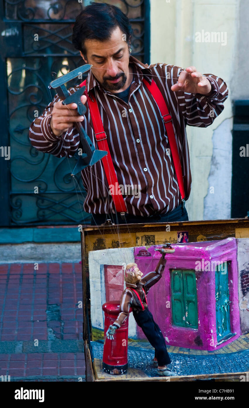 Puppeteer in a street puppet show in Buenos aires Argentina Stock Photo ...