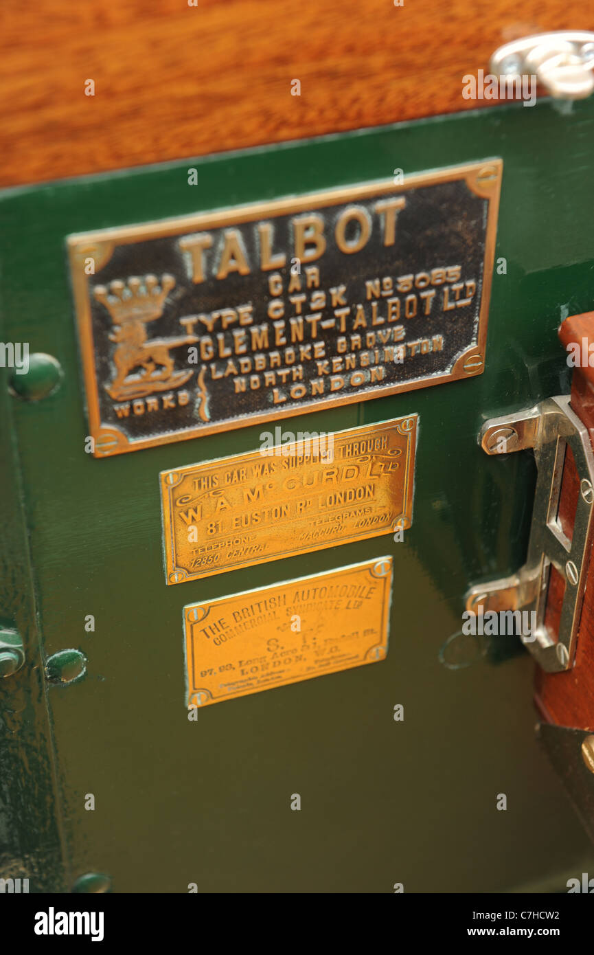 1904 Talbot Type CT2K 9 11hp Twin-Cylinder Rear-Entrance Tonneau Stock ...