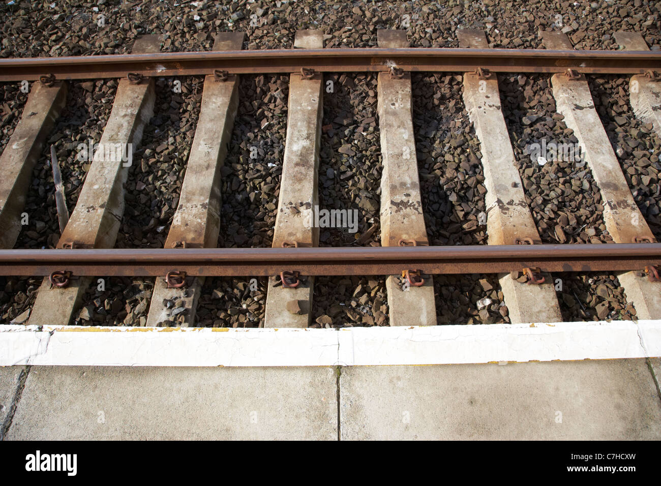 edge of railway station platform and track northern ireland uk Stock ...