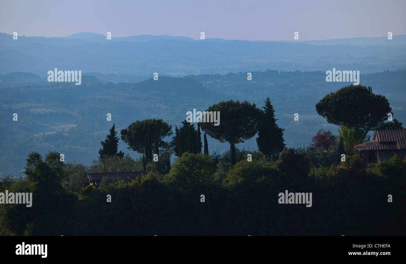 Typical Umbrian landscape as viewed from the medieval hill town of ...