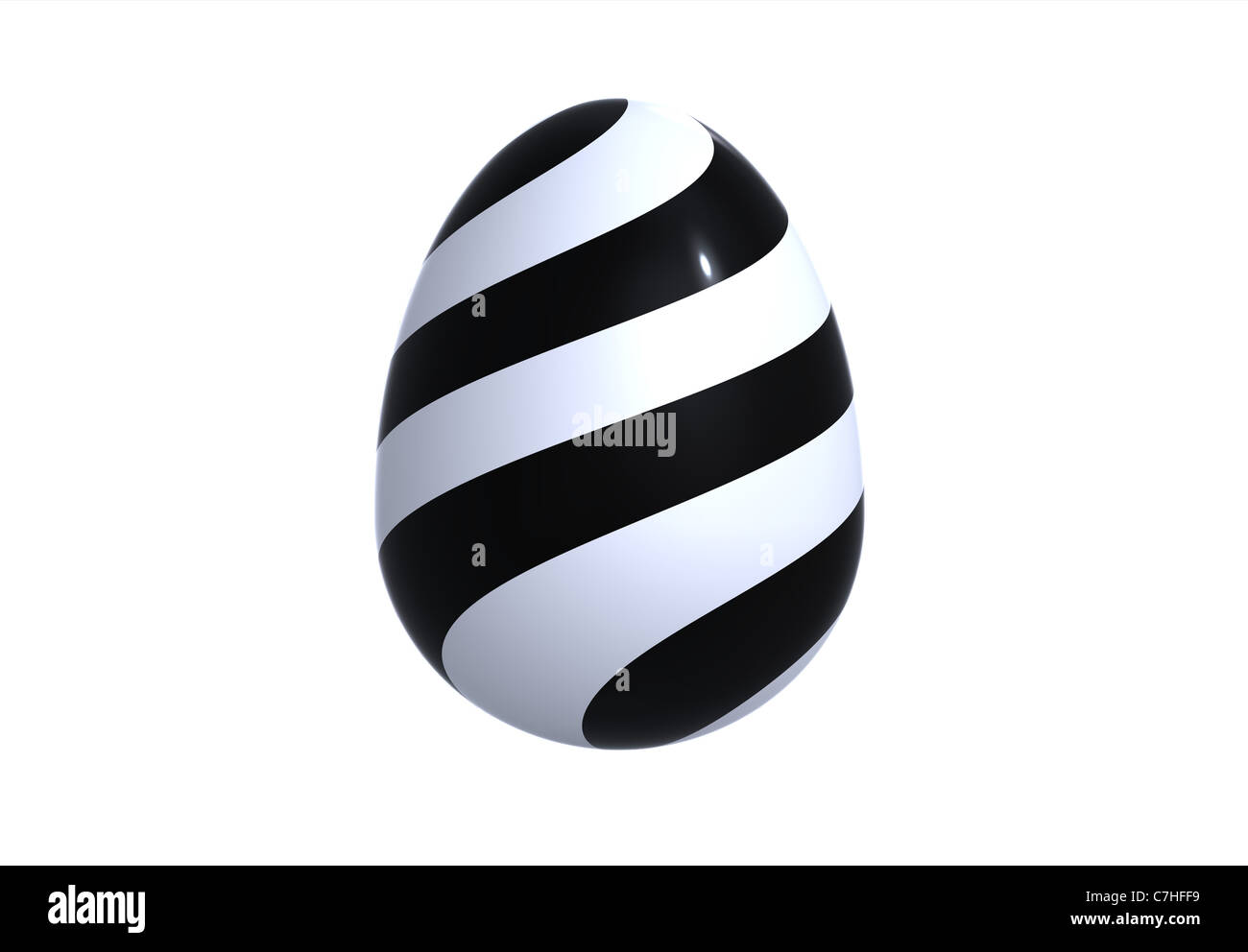 Black white easter egg isolated on white render Stock Photo - Alamy