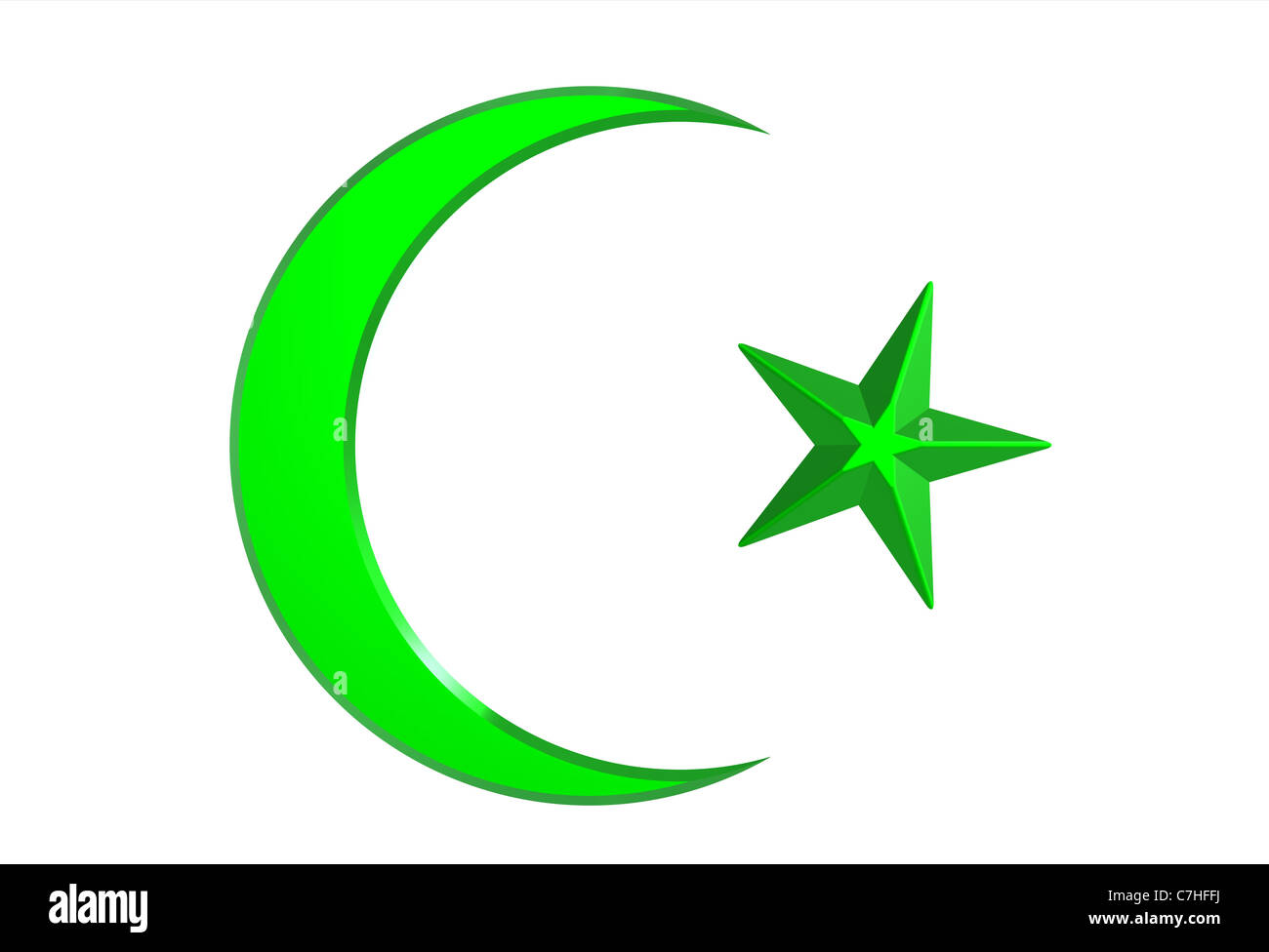 Green crescent and star isolated on white Stock Photo - Alamy