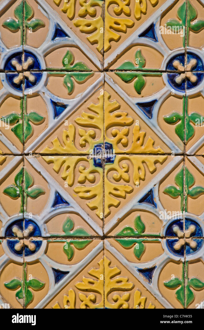 Colorful vintage spanish style ceramic tiles wall decoration Stock ...