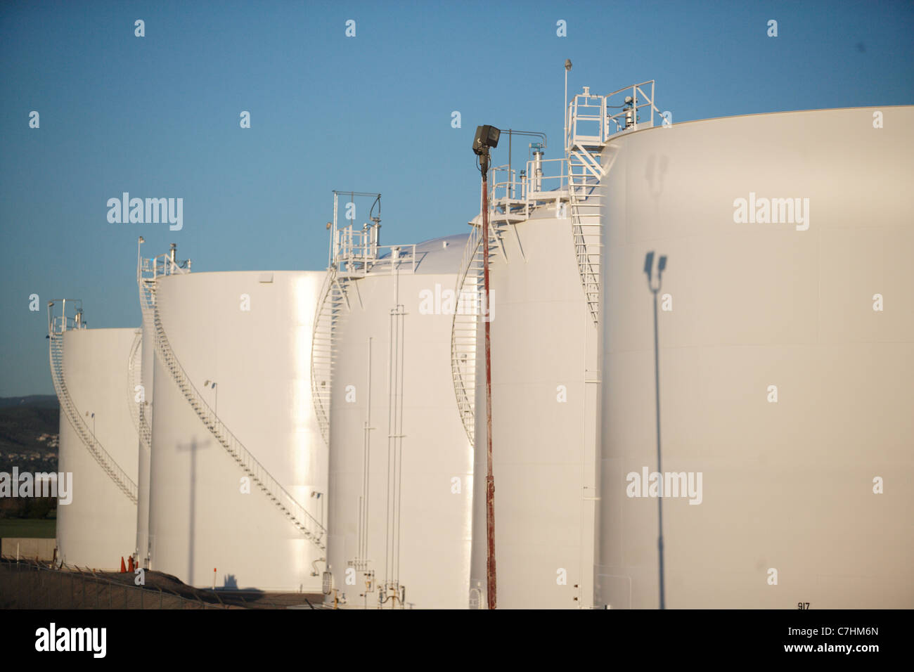 Gasoline storage tanks Stock Photo - Alamy