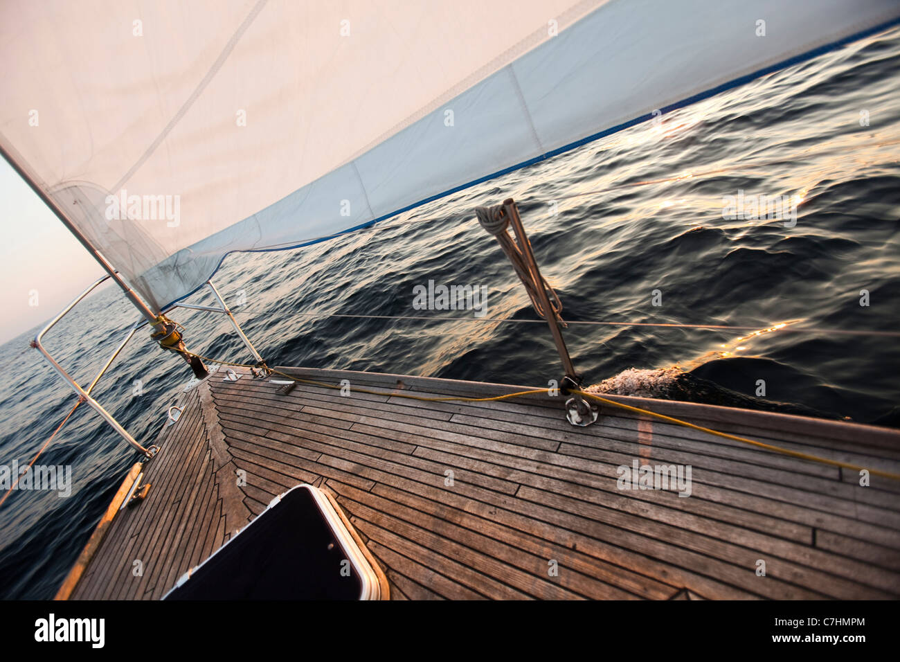 Sailing boat in the sea Stock Photo - Alamy