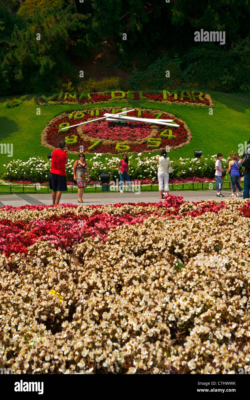 Flower clock garden near sea front Stock Photo - Alamy