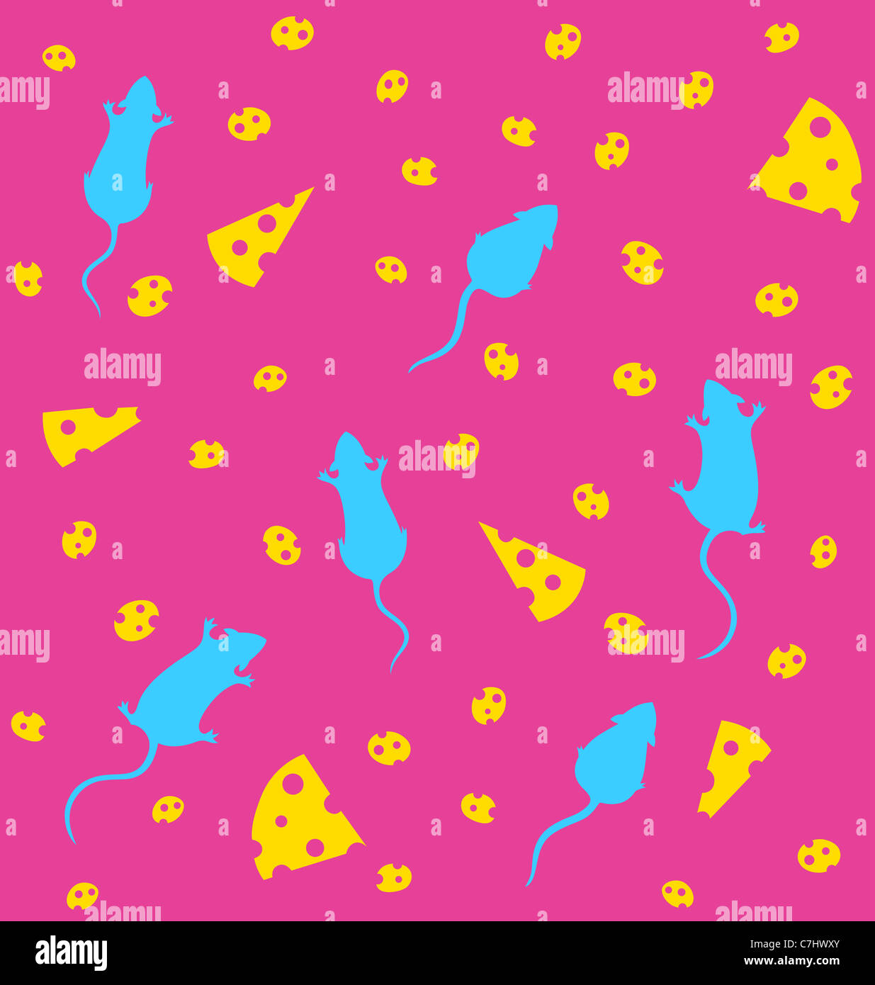 A few mice and lots of pieces of cheese spread around creating seamless ...