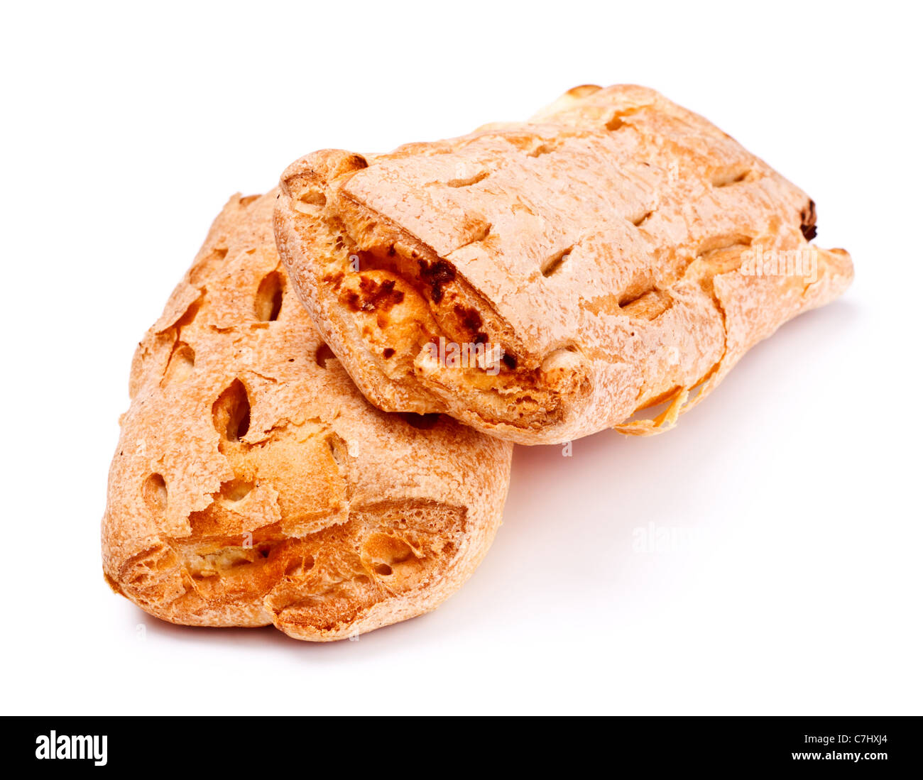 fresh crispy pie isolated on white background Stock Photo - Alamy