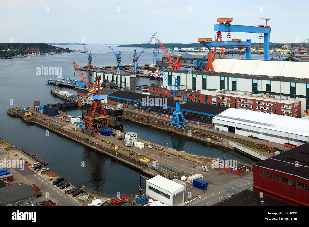 Aerial view kiel harbor cranes hi-res stock photography and images - Alamy