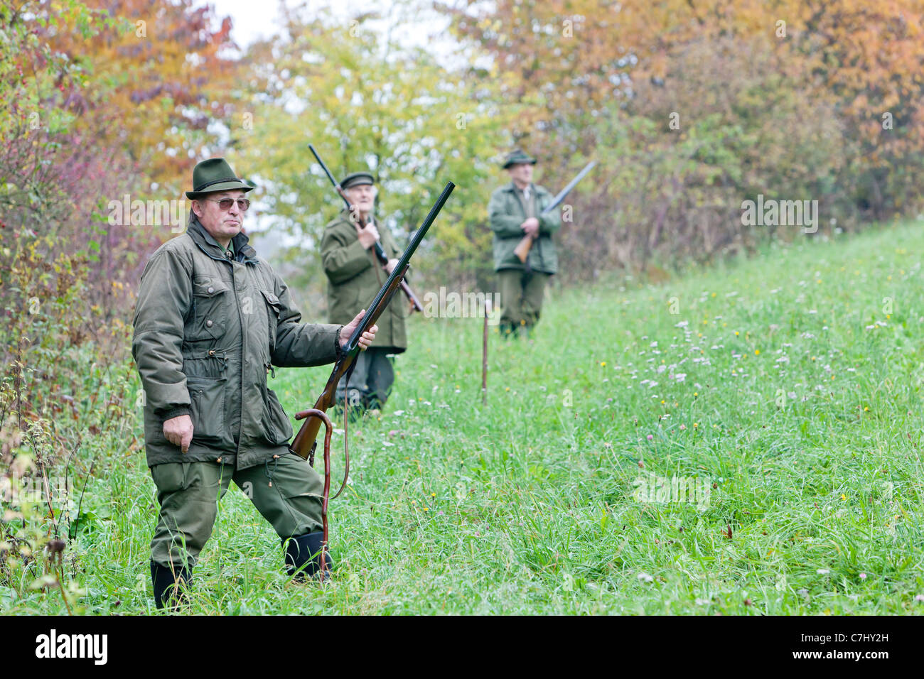 hunters at hunt Stock Photo - Alamy