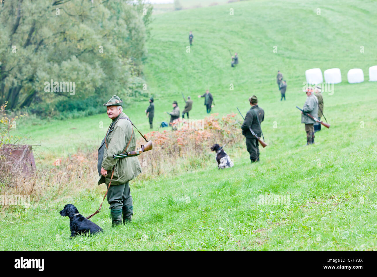hunters at hunt Stock Photo - Alamy