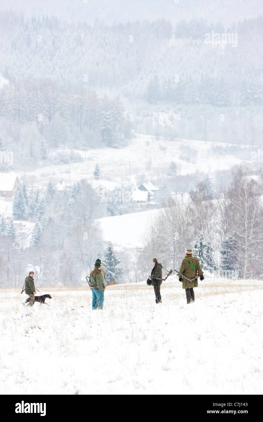 hunters at hunt Stock Photo - Alamy