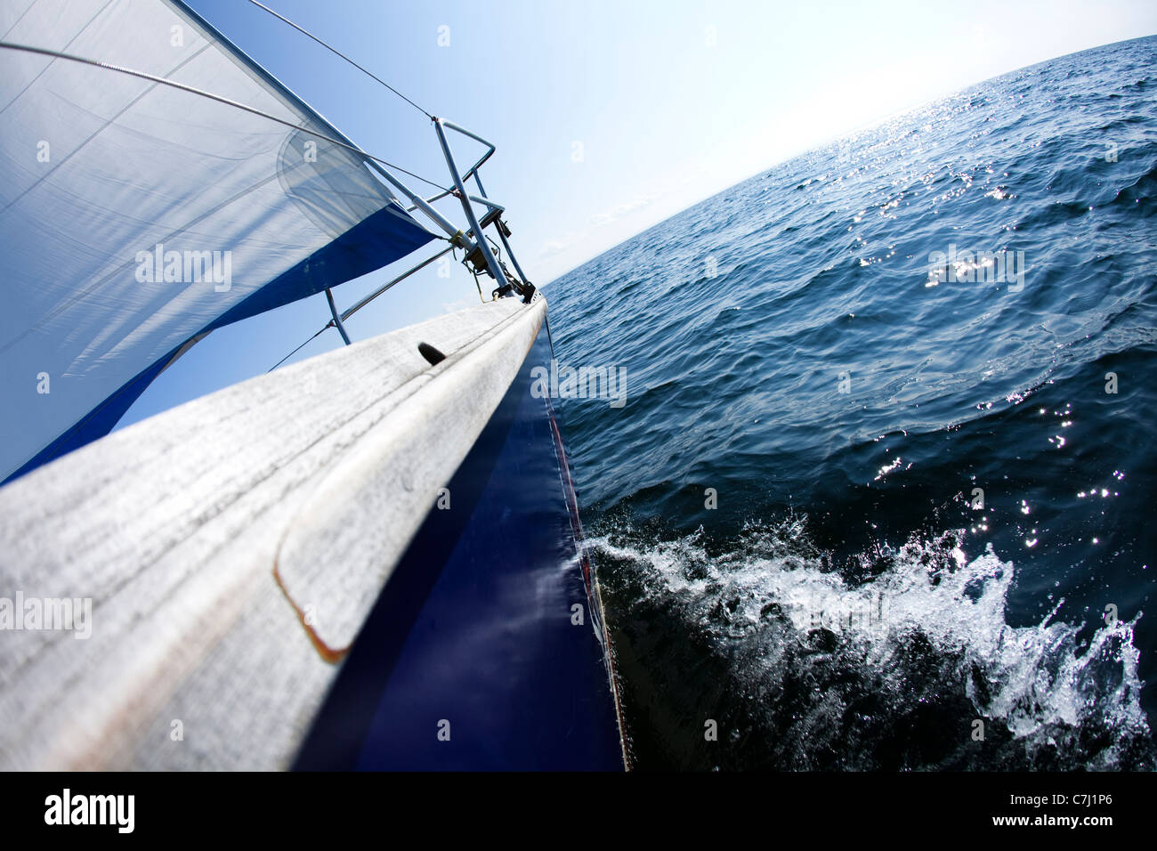 Sailing boat in the sea Stock Photo - Alamy