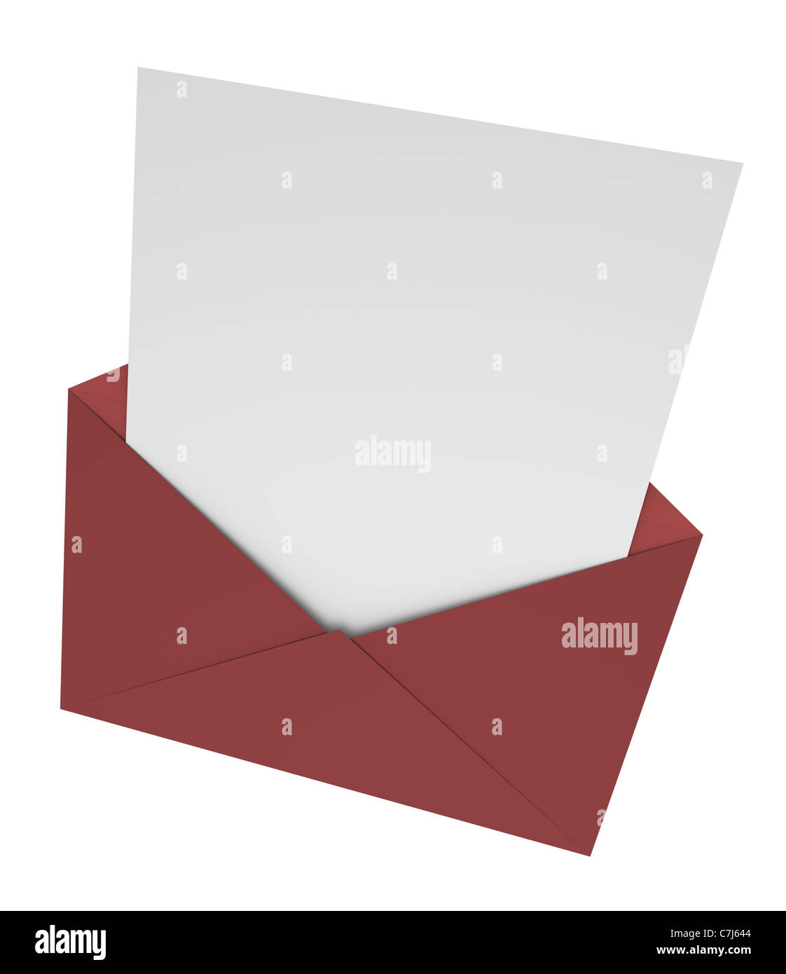Open envelope with a letter. 3D rendered image Stock Photo - Alamy