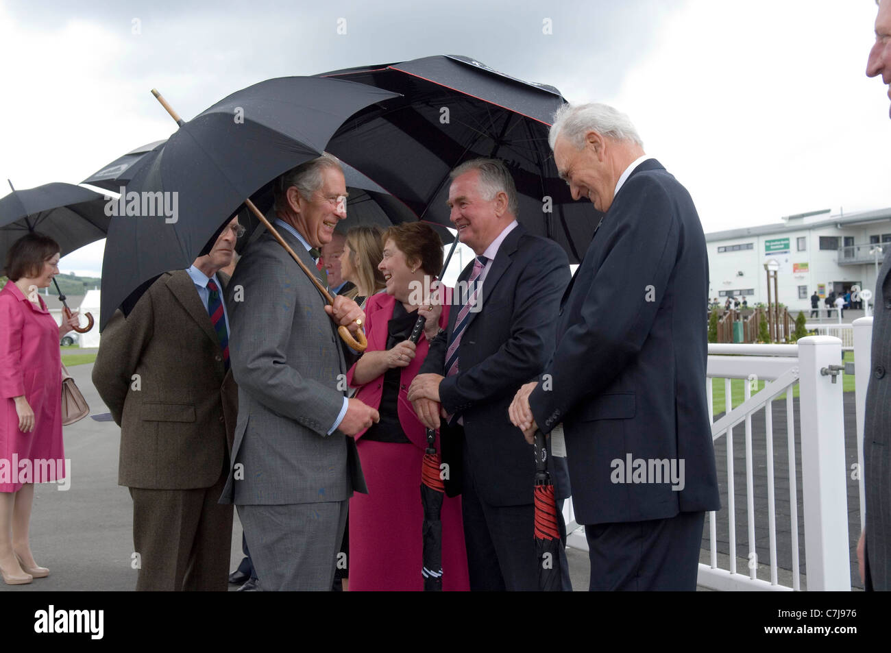 Prince Charles visit to Ffos Las horse racing course north of the town ...