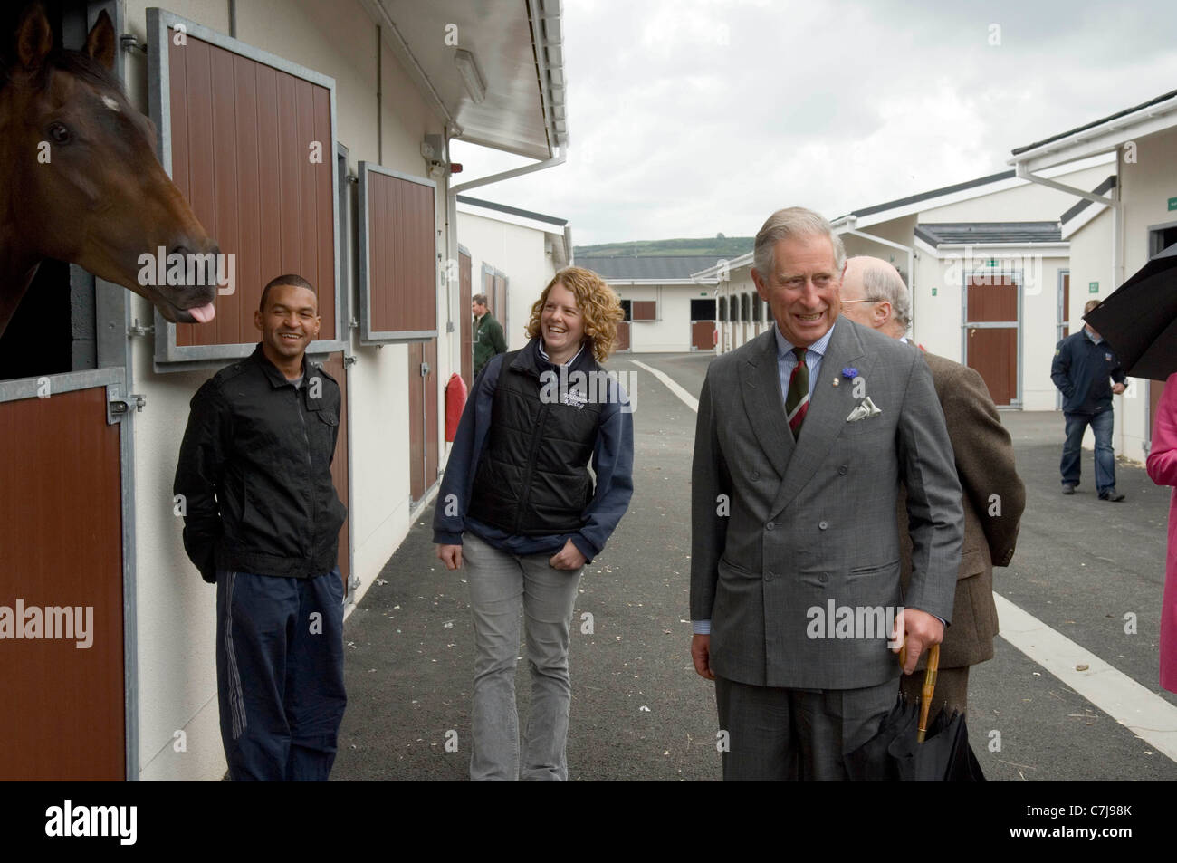 Prince Charles visit to Ffos Las horse racing course north of the town ...