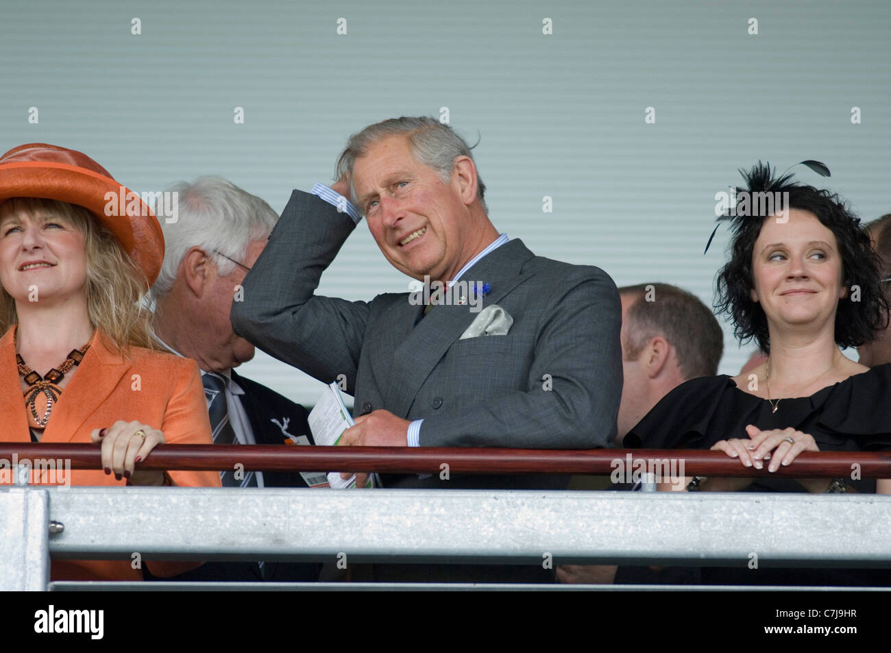 Prince Charles visit to Ffos Las horse racing course north of the town ...
