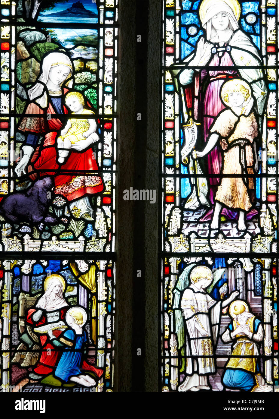 Stained Glass Window In The Church On St. Michaels Mount Cornwall UK ...