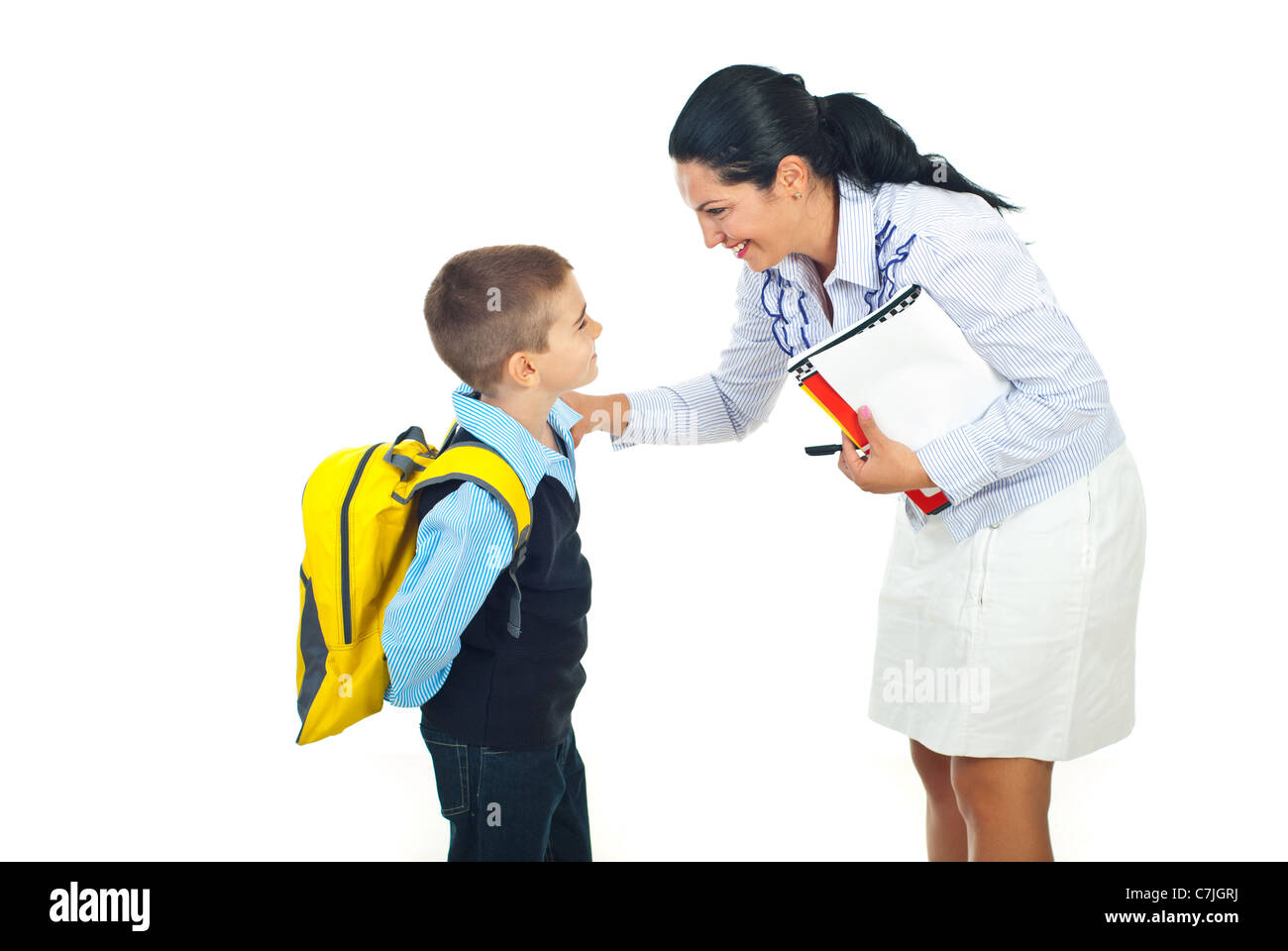 Child Talking To Teacher Clipart