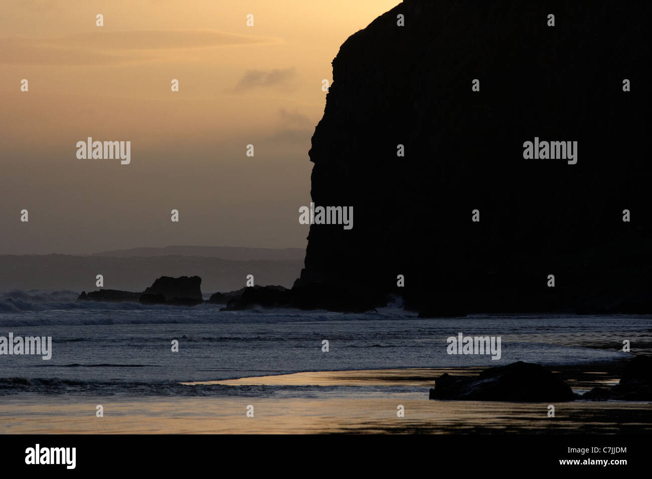 rocky shoreline benone strand beach county derry londonderry northern ...